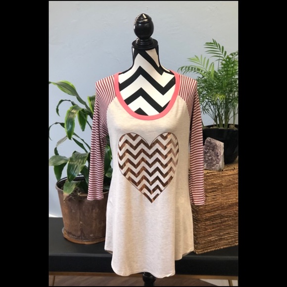 Tops | Chevron Heart Top | Poshmark